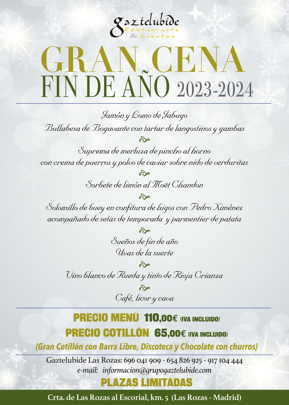 Cena Fin de Año 2023-2024 – Restaurante Gaztelubide